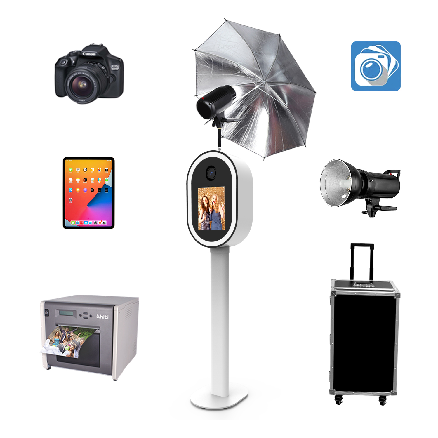 Portable Ring LED Light Magic Mirror iPad Photo Booth Machine