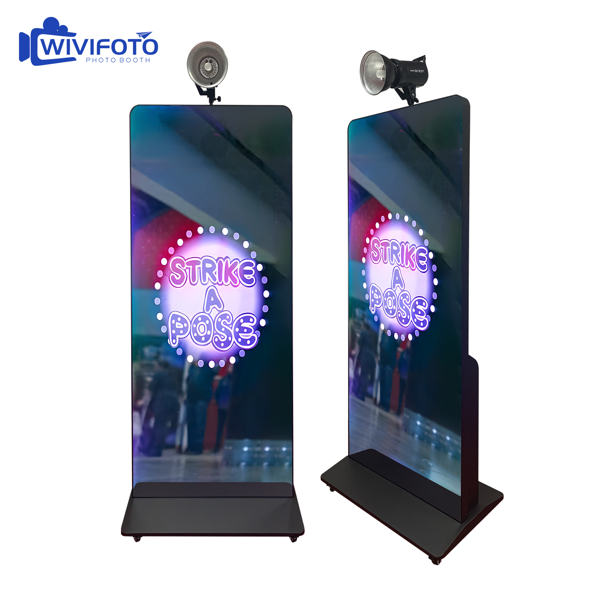 76-inch Vertical Photo Booth with 40-inch Touchscreen & DSLR Booth Software